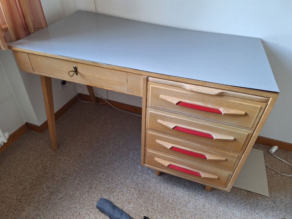 Retro Pult/Schreibtisch mit Schubladen, Vintage Look | Kaufen auf Ricardo