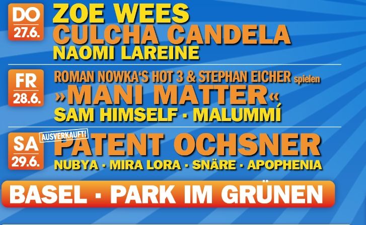 Summerstage 2024 / Patent Ochsner / neues Datum 30.06.2024 | Kaufen auf ...