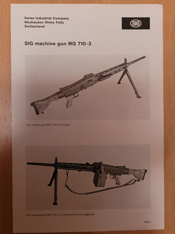 Flyer original sur la mitrailleuse Sig machine gun MG 710-3 (Neu ...