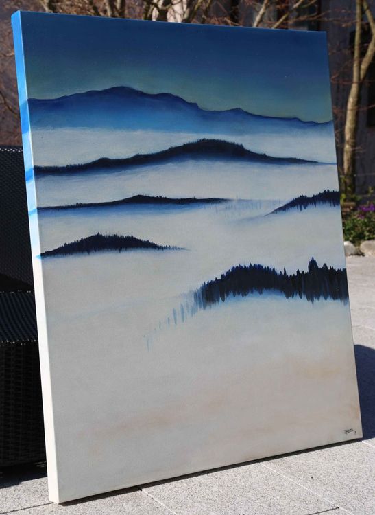 Acrylbild Landschaft im Nebel (Gebraucht) in Tuggen für CHF 310 – nur Abholung auf Ricardo kaufen