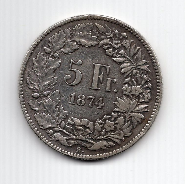 (1901) 5 Franken 1874 B., sitzende Helvetia | Kaufen auf Ricardo