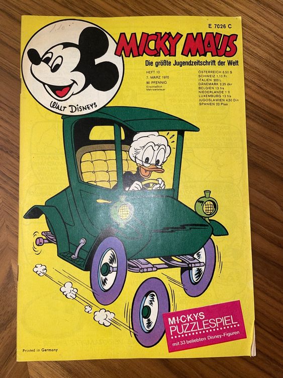 Micky Maus Heft 10 (7.3.1970) inkl. Schnipp + Sammelbild (Gebraucht) in ...