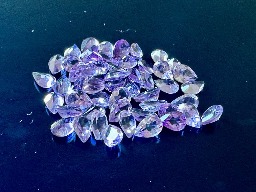 2 Stück Amethyst Pear 9 x6 mm – Erstklassige Qualität (Neu (gemäss ...