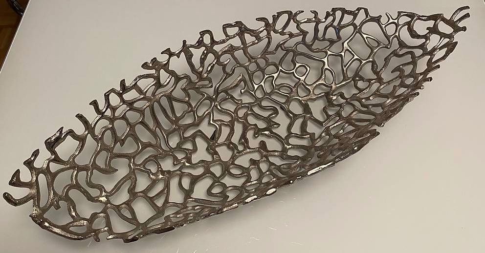 Grosse Silberne Früchte Obst Deko Schale Ast Optik | Kaufen auf Ricardo