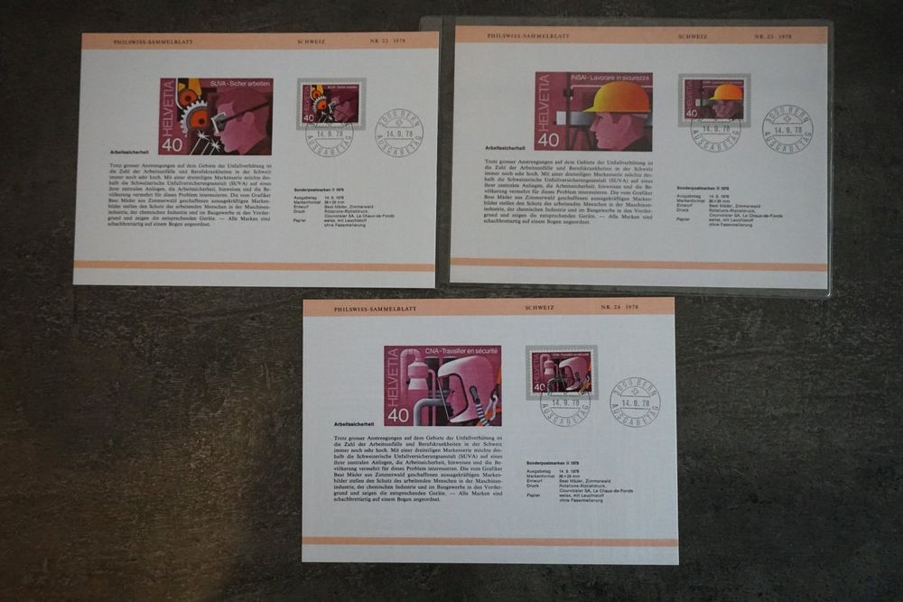 CH 614-616, 1978 Einzelwerte je auf FDC mit Orts-ET, SBK 200 (Gebraucht) in Thun für CHF 20 ...