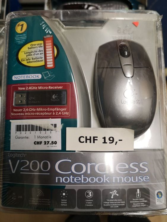 PC Maus cordless notebook mouse V200 Logitech Neu OVP | Kaufen auf Ricardo
