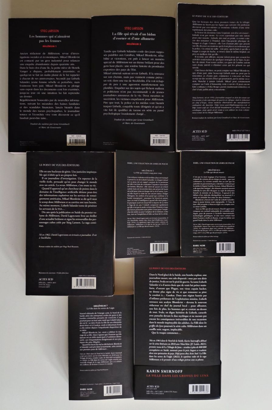 Millénium: Lot de 8 romans policiers, Larson, Lagercrantz, (D'occasion ...
