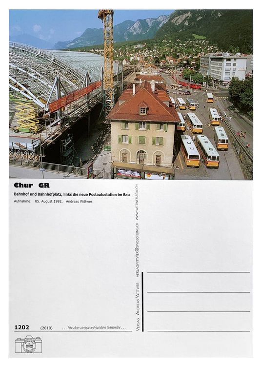 Chur Graubünden Postauto Station alt und neu Saurer Bahn RhB | Kaufen ...