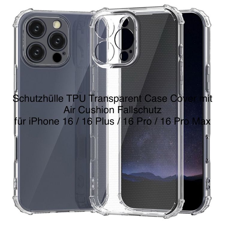 iPhone 16 Pro Max Schutzhülle Soft Hybrid Cover Transparent (Neu und ...
