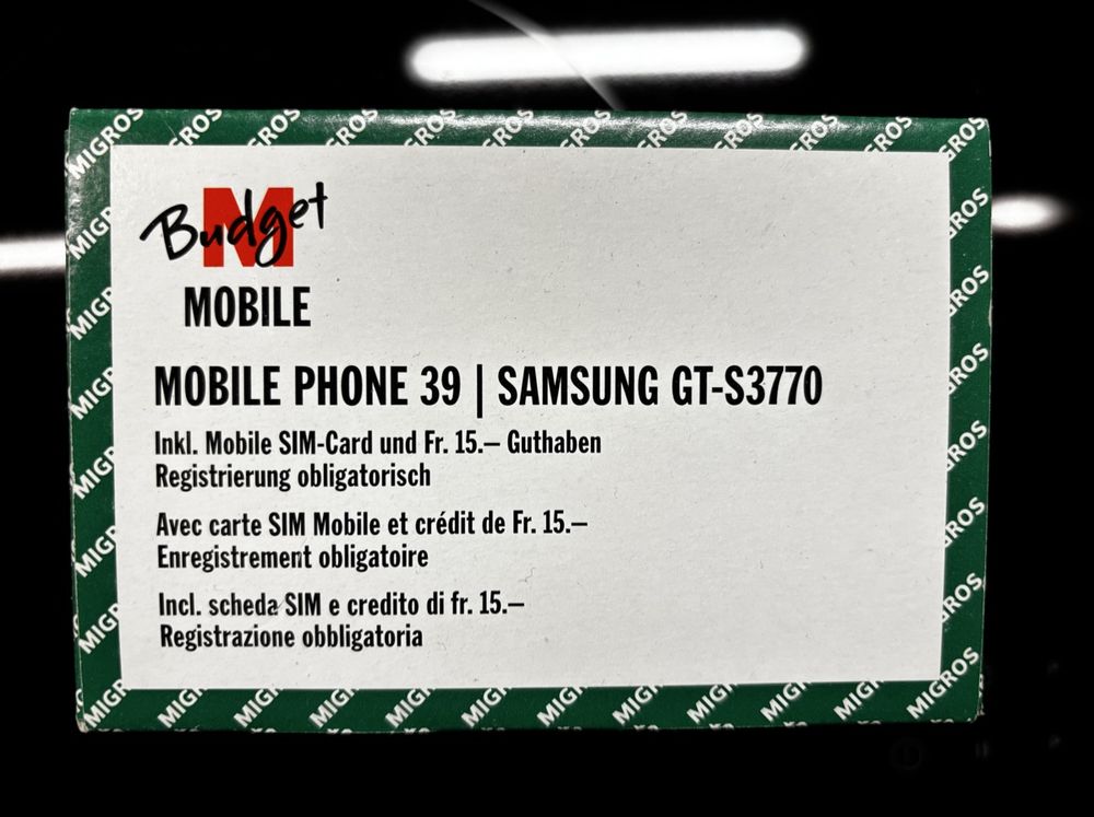 Samsung GT-S3770 Budget Mobile, neu, mit SIM-Karte! (Neu und originalverpackt) in Zürich für CHF ...