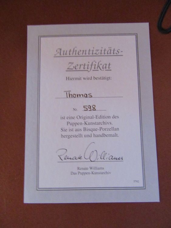 Puppe Thomas, Porzellan, Puppen-Kunstarchiv, Joyce Reavey (Gebraucht ...