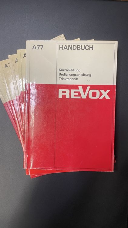 Revox A77 Kurzbedienungsanleitung (Gebraucht) in Wallisellen für CHF 10 – mit Lieferung auf ...