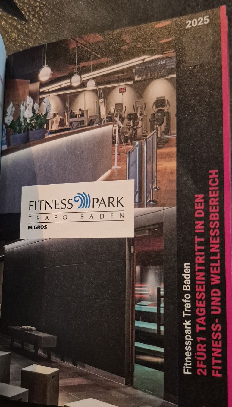 2 für 1 Tageseintritt Fitnesspark Trafo Baden, Wert 39 CHF (Neu und ...