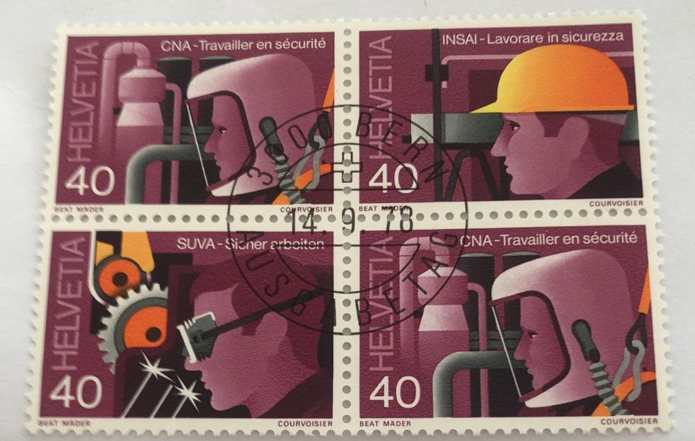 CH 4 er Block mit Vollstempel (Gebraucht) in Aarau für CHF 0.4 – mit ...