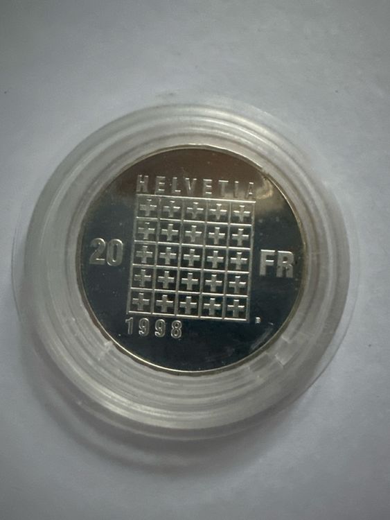 Gedenkmünze 20 Franken 1998 Helvetia Schweiz PP | Kaufen auf Ricardo
