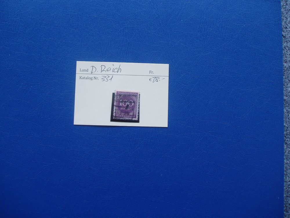 1923 Deutsches Reich Nr. 331 eher selten Euro 38.00 | Kaufen auf Ricardo