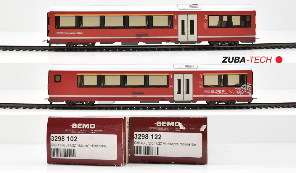 Bemo 2x AGZ Personenwagen der RhB H0m GS mit OVP (Gebraucht) in St. Gallen für CHF 176 – mit ...