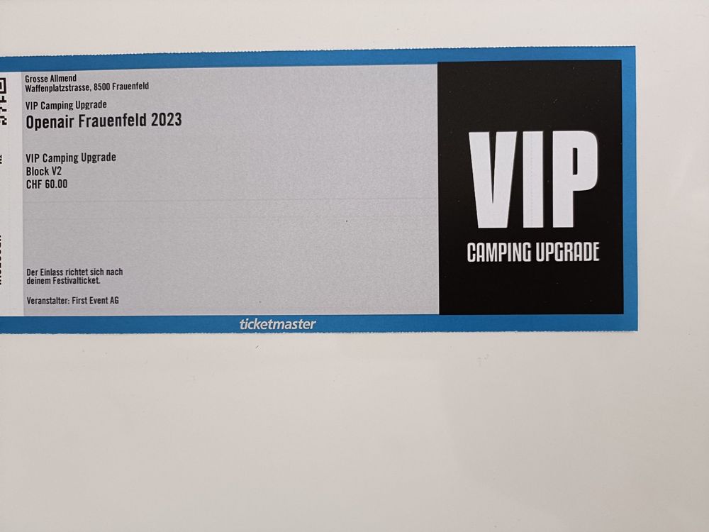 OAF23 VIP Camping Upgrade (Neu (gemäss Beschreibung)) in Ramsen für CHF ...