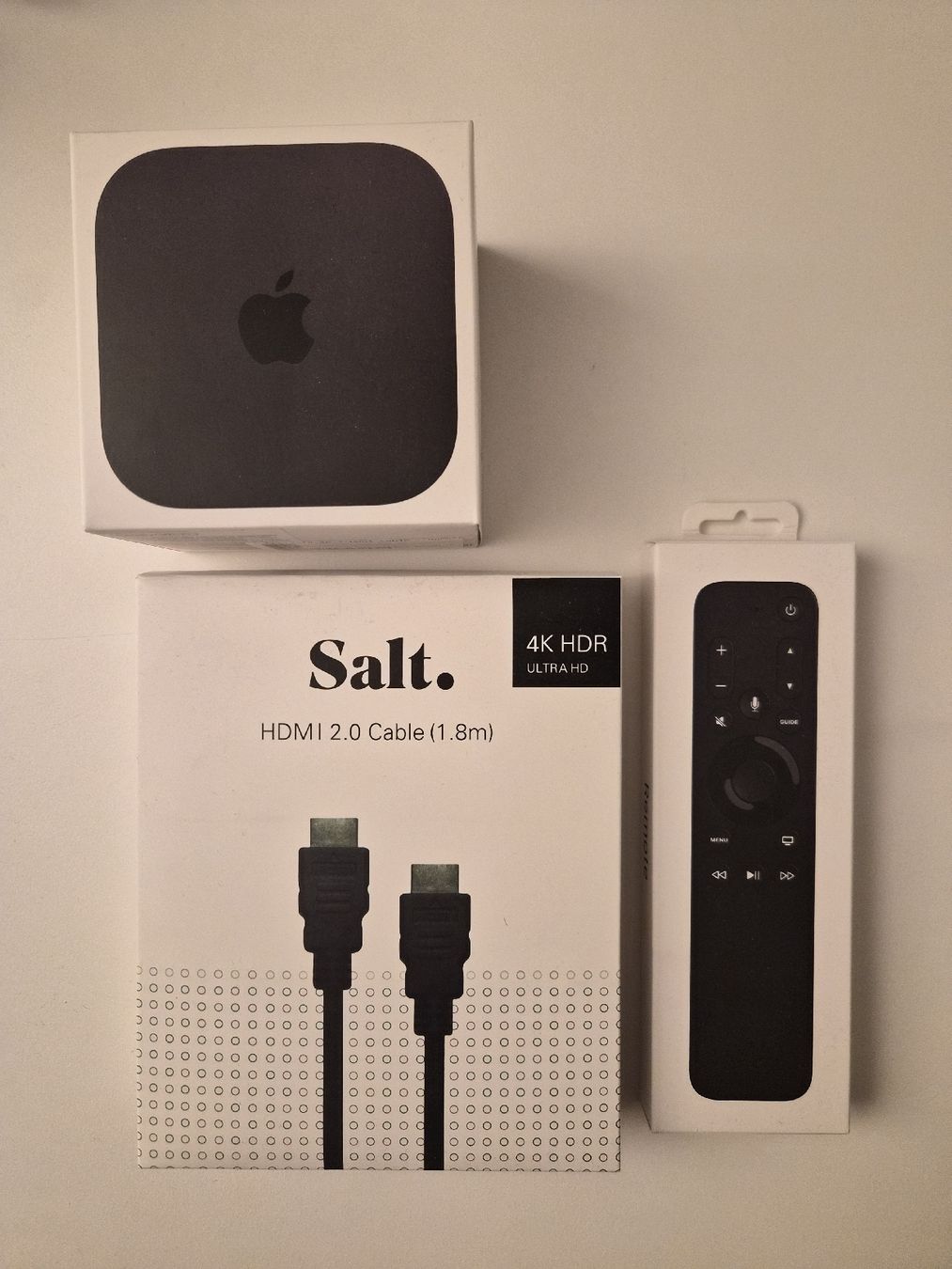 Apple TV (4K 3GEN WIFI 64GB) mit Salt HDMI 2.0 Kabel (Neu und ...