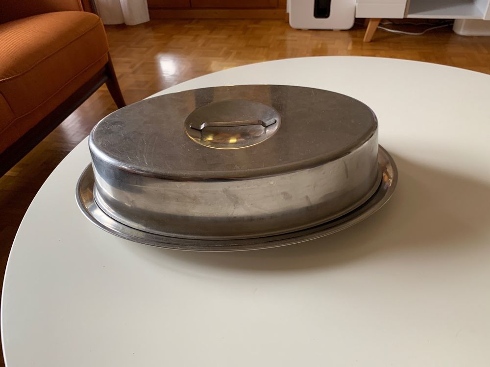 Chromstahl Platte mit Deckel Vintage | Kaufen auf Ricardo