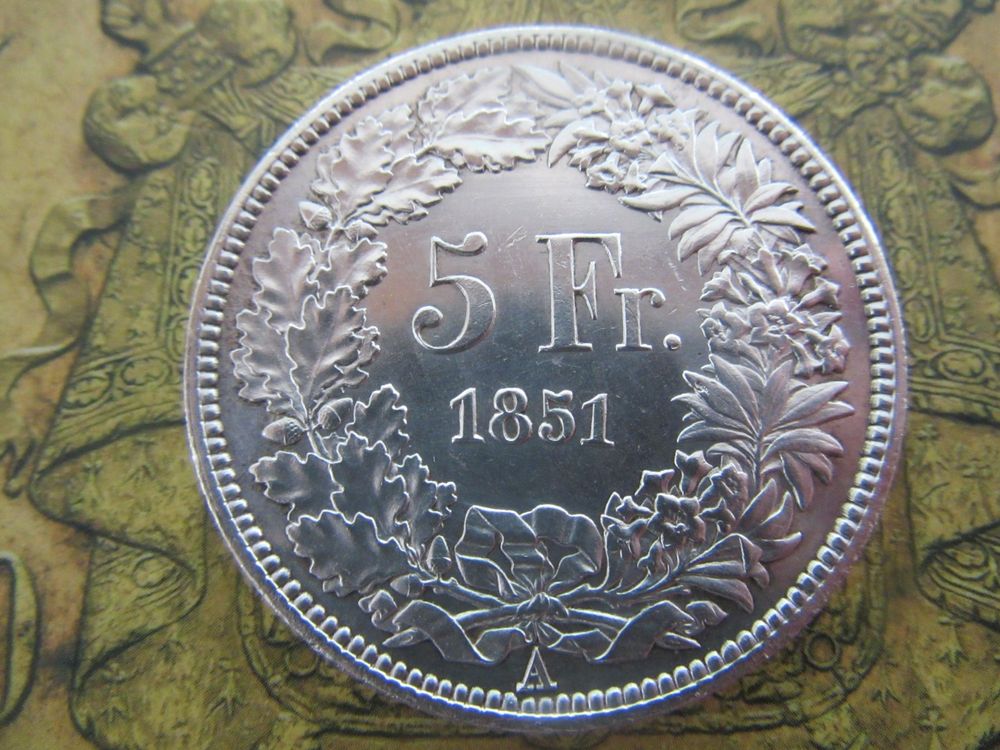 5 FRANKEN 1851 SERH RARE TOP SCHWEIZ (Gebraucht) in châtelaine für CHF 695 – mit Lieferung auf ...