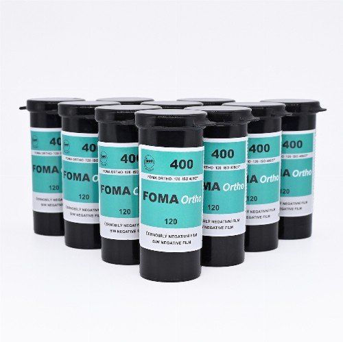 10x Foma Ortho 400 120 Rollfilm für einen schönen Retro-Look (Neu und originalverpackt) in ...