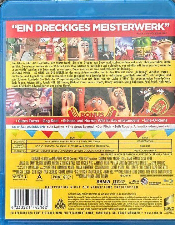 Sausage Party Blu-ray - Lustiger Animationsfilm für Erwac... (Gebraucht ...
