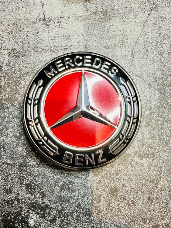 Mercedes 75 mm Rot Nabendeckel Nabenkappen Radkappen Rot (Neu und ...