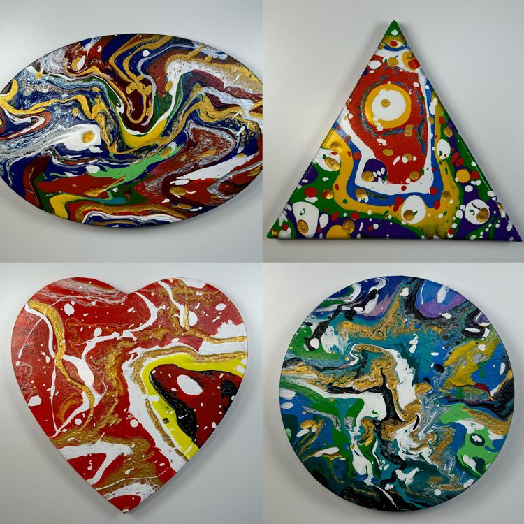 4 Acryl Fluid Painting Bilder Set - Unikat! (Gebraucht) in Schlieren für CHF 25 – mit Lieferung ...