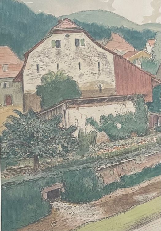 Elisabeth Bohny (1900-1991) Grosse Gartenszene Mischtechnik | Kaufen auf Ricardo