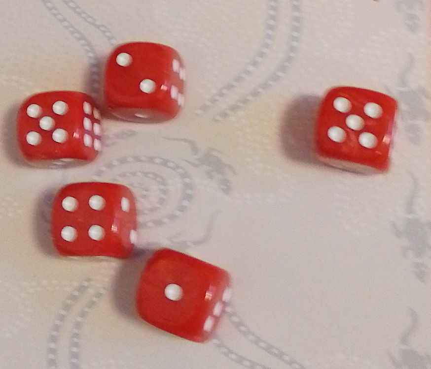 5 Würfel mit pearloptik rot / Ersatz Würfel Spiel (Gebraucht) in Wohlen ...