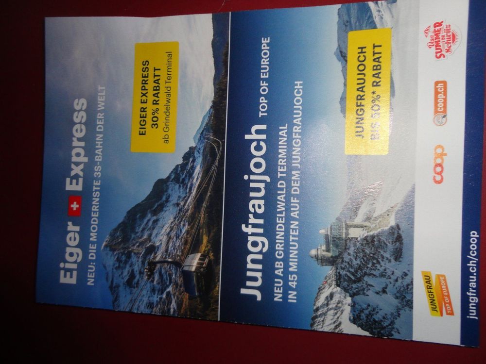 Eiger Express und Jungfraujoch (Coop) | Kaufen auf Ricardo