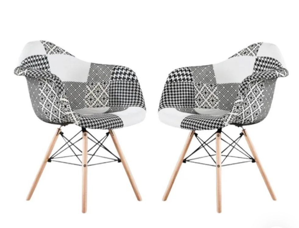 Patchwork chairs black and white (set of 2) (Gebraucht) in St-Sulpice ...