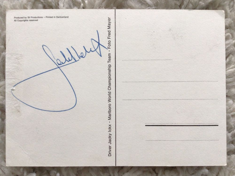 Jacky Ickx original signierte Karte Ferrari Grand Prix F1 | Kaufen auf ...