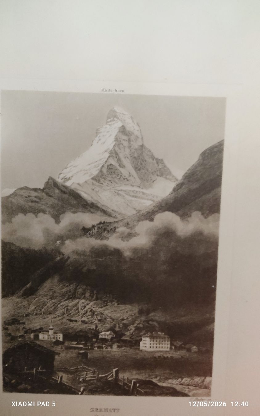 Gravure Zermatt-Mont Cervin, Huber sc., cadre bois, vintage (D'occasion ...