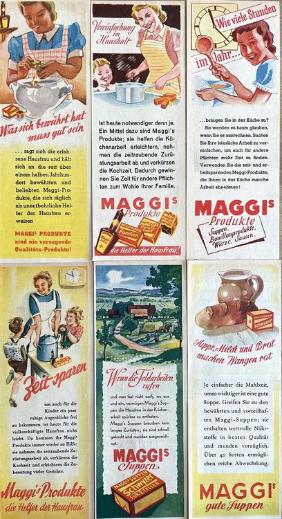 Maggi - 6 alte Werbungen / Anciennes publicités 1947/48 (Gebraucht) in ...