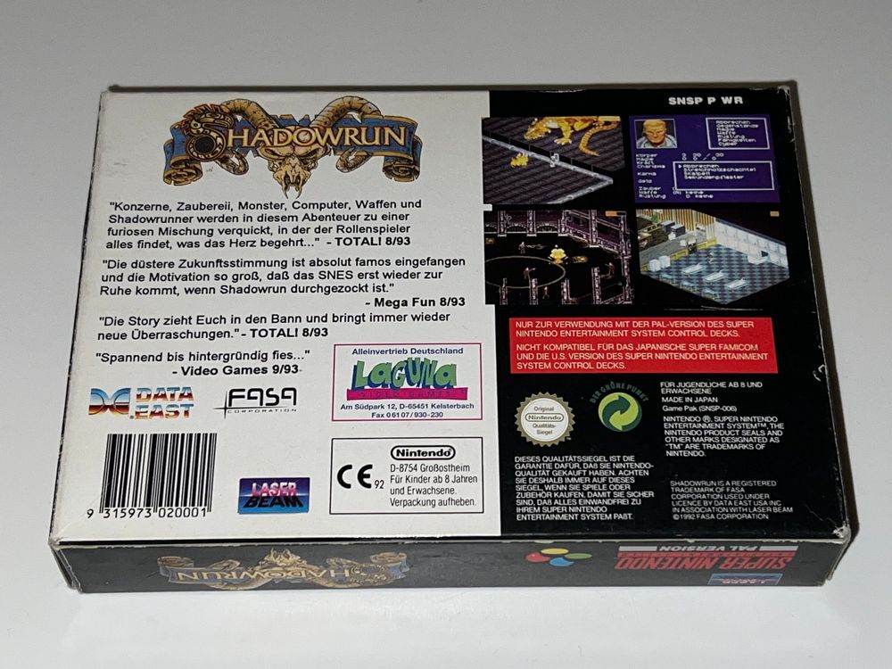 SNES Spiel - Shadowrun / Shadow Run (OVP) - selten (Gebraucht) in ...
