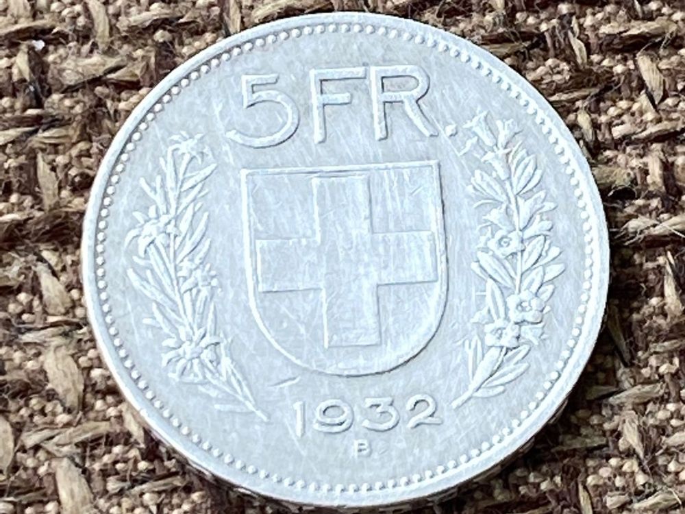 Münze 5 Franken 1932 Silber (Gebraucht) in Dübendorf für CHF 15 – mit Lieferung auf Ricardo kaufen