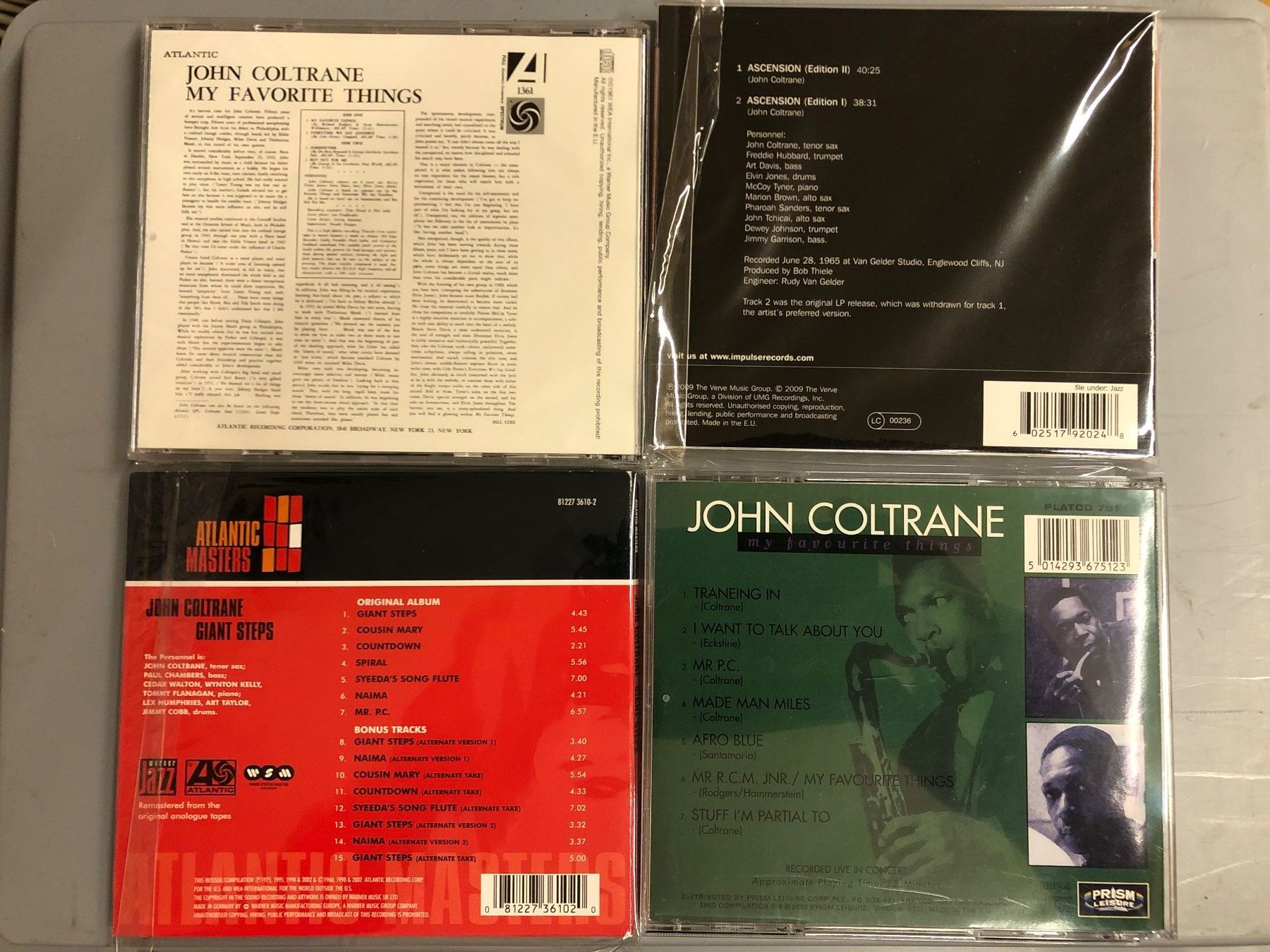 4 CDs JOHN COLTRANE Sammlung Jazz Hard Bop Free Jazz Modal (Gebraucht ...