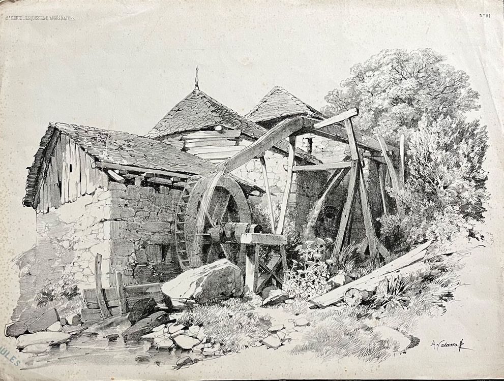 Alexandre Calame (1810-1864) Lithographie Drucksigniert (Gebraucht) in ...
