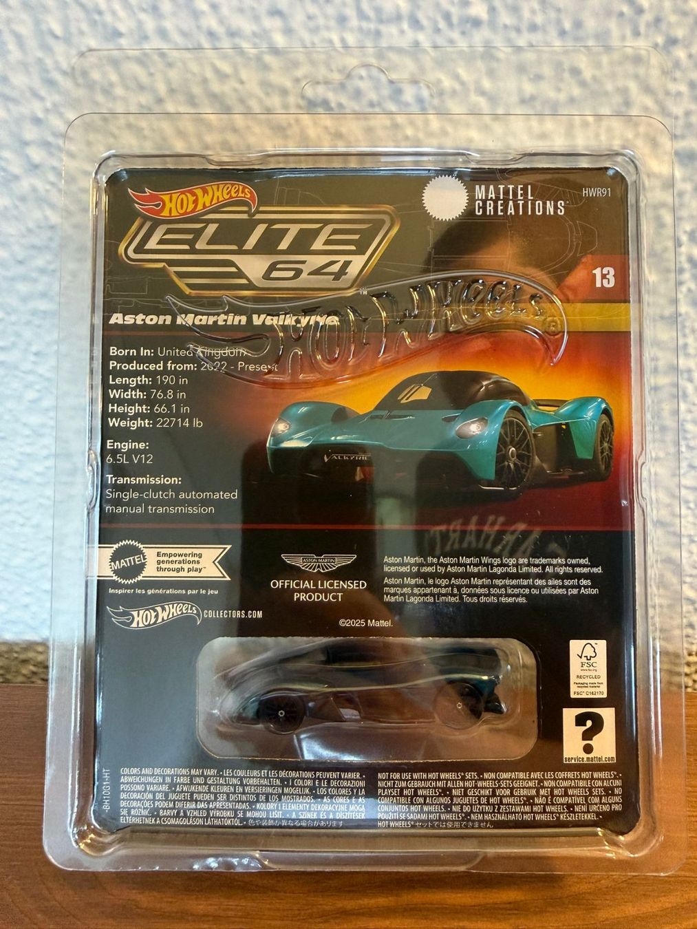 Hot Wheels Elite 64 Aston Martin Valkyrie (Neu und originalverpackt) in ...