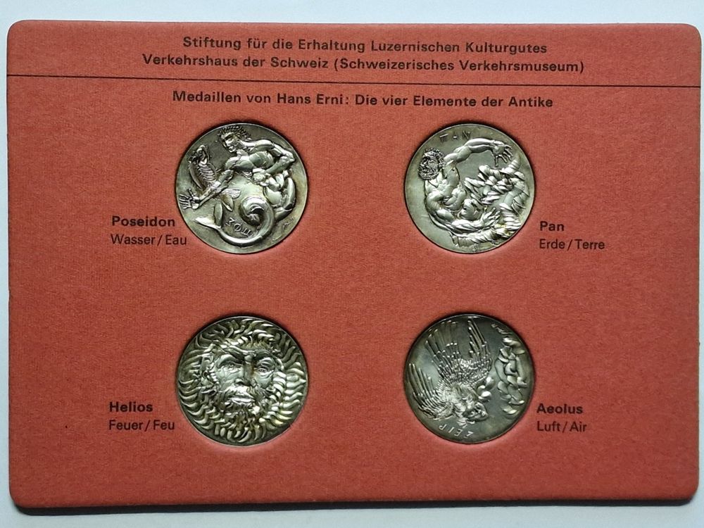 Medaillen Von Hans Erni Silbermedaillen die vier Elemente. (Gebraucht) in Zürich für CHF 190 ...