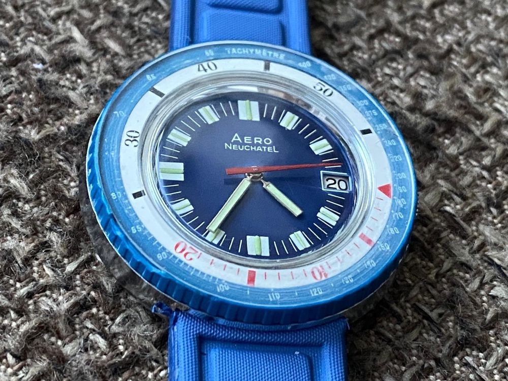 Vintage Herrenuhr Diver-Watch AERO Neuchatel 1960er RAR (Gebraucht) in ...