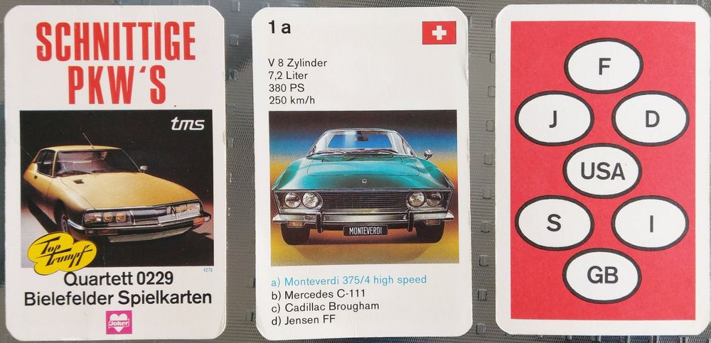 Auto Quartett Schnitte PKW's Bielefelder Maserati (Gebraucht) in Zuzwil ...