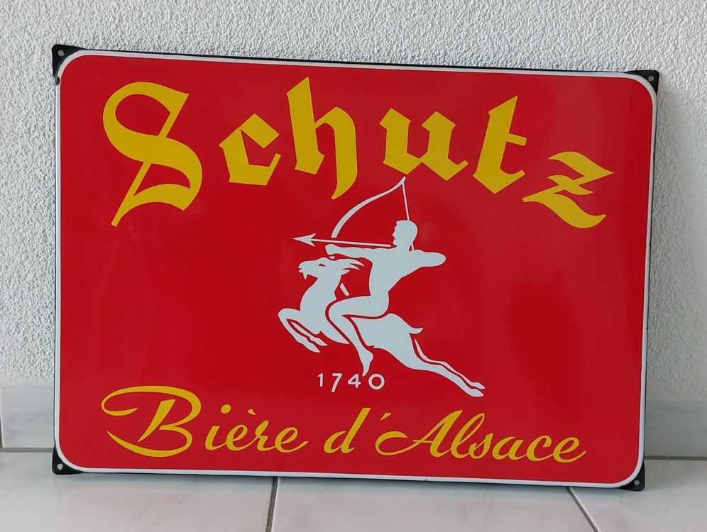 Emailschild Schutz Bier Plaque émaillée pour la bière Schutz (Gebraucht ...