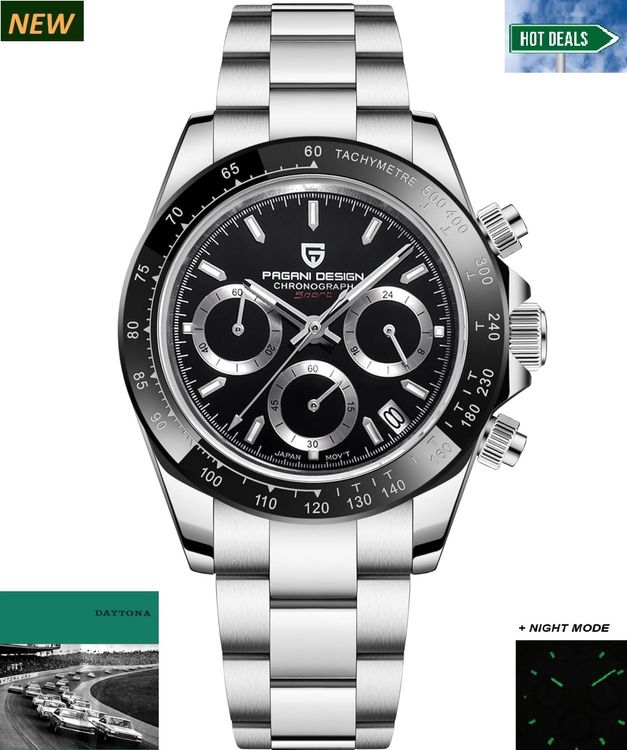 Pagani Design Einfache Chronographencode Uhr (Rolex Hommage) | Kaufen ...