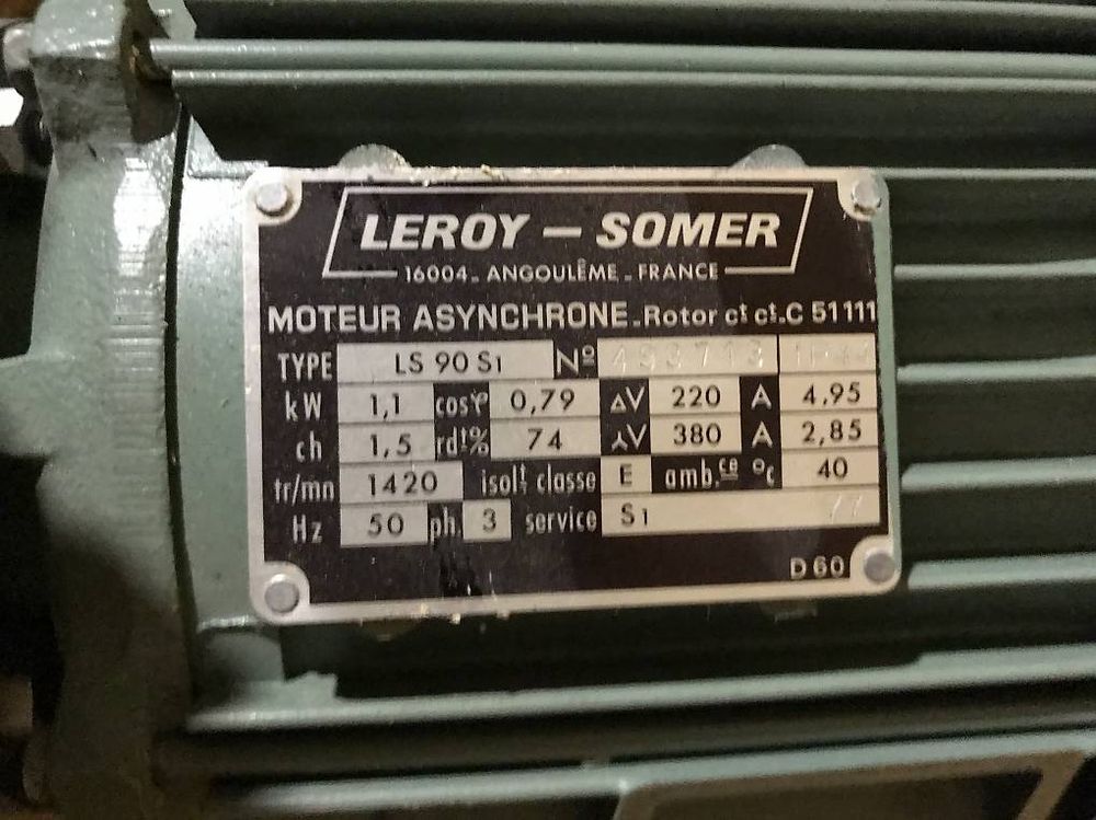 Leroy Somer LS 90 S1, Motor, Getriebe, 1.1 kW (Gebraucht) in Altdorf UR ...