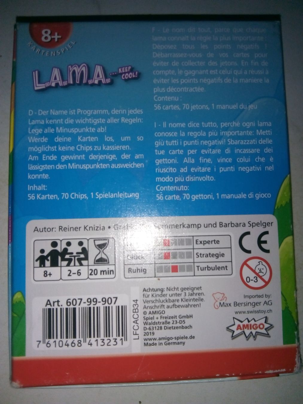 L.A.M.A.- Keep Cool! (Reiner Knizia) Kartenspiel ©'2019 (Gebraucht) in ...