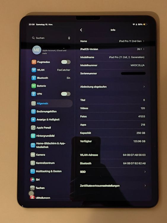 Apple iPad Pro 11" (2. Generation) 256 GB WiFi (Gebraucht) in ...