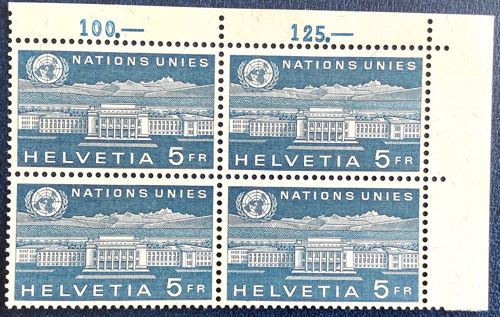 1960 Genfer Ämter - Palais des Nations 4 er ** ZNr. 33 (Neu (gemäss Beschreibung)) in Liestal ...